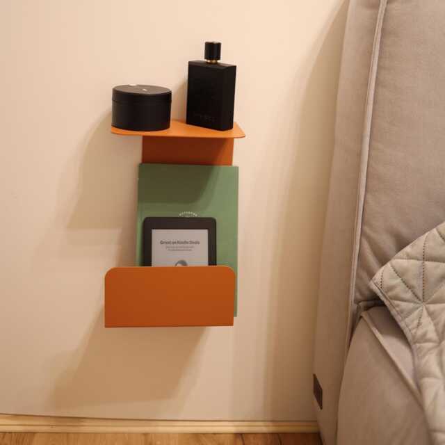 Colorful Matte Floating Nightstand Nat With Textured Surface, Boho ...