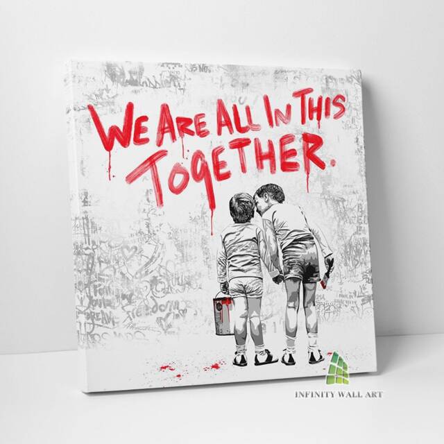 Motivational Together Quote Graffiti Canvas Art Wall Print Picture ...