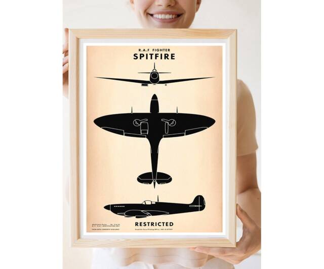 Reprint Of A Vintage Wwii Raf Spitfire Info Poster by Etsy | ufurnish.com