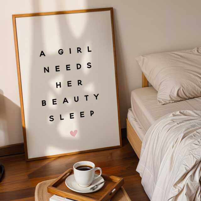 Bedroom Wall Art, Decor - A Girl Needs Her Beauty Sleep Quote Print-Art ...