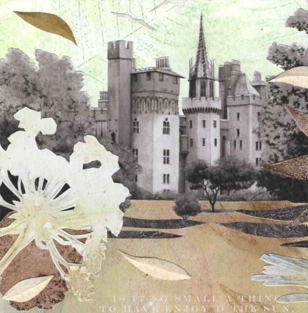 "Cardiff Castle Wales - Original Collage Welsh Castle Leaf & Flower ...