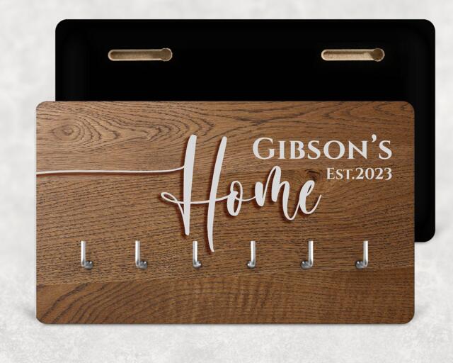 Personalized Family Key Holder - Rustic Engraved Wood Home Decor by ...