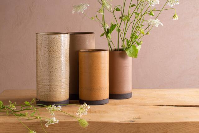Handmade Ceramic Cylinder Shape Modern Vase, Pottery Contemporary ...