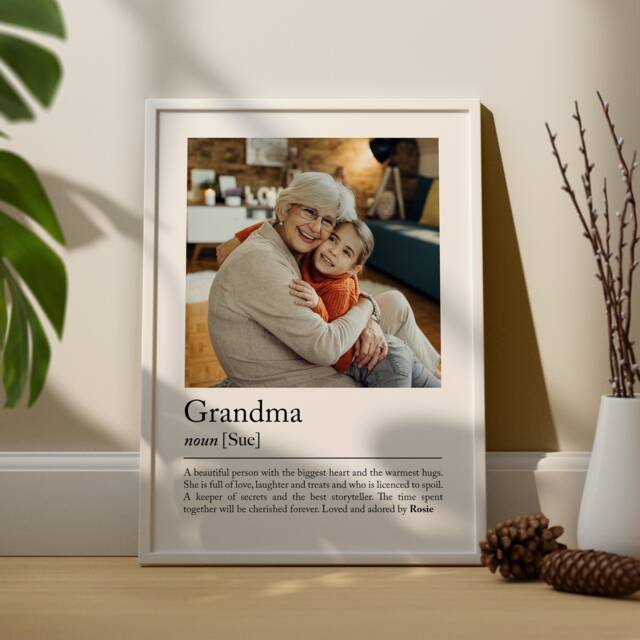 Personalised Grandmother Definition Print - Custom Gift With Photo For ...