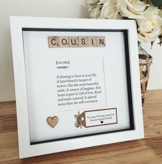Personalised Cousin Meaning Frame. Message. Gift by Etsy | uFurnish.com