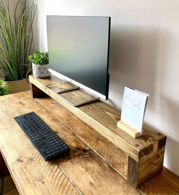 Monitor Stand - Desk Organiser Riser Shelf Laptop Storage Computer Home ...