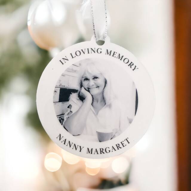 Photo Remembrance Bauble, Personalised in Loving Memory Baubles ...