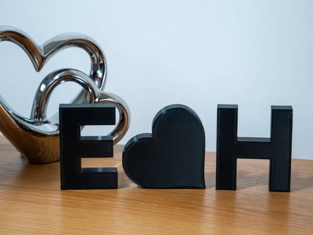 Personalised Decorative Letters Initials Ornament - 3D Printed in Black ...