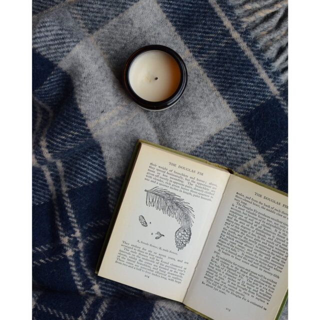 Check Wool Blanket Blue & Silver Grey - Pure Tartan Checked Throw ...