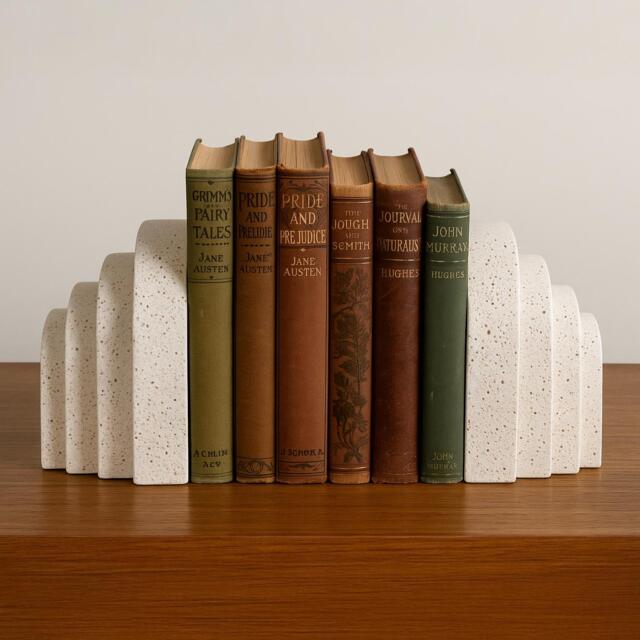 stone Arch Bookends - Pair Of Sculptural White Book Ends Modern ...