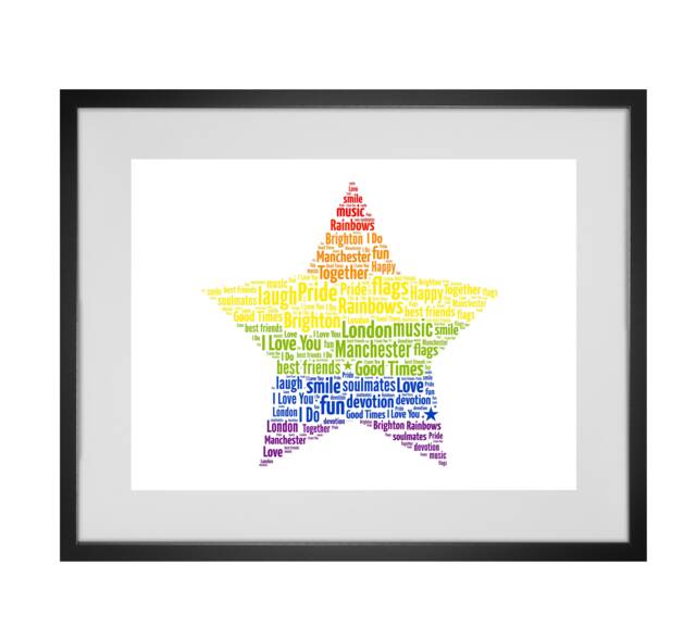 Personalised Rainbow Star Word Art Print by Etsy | ufurnish.com