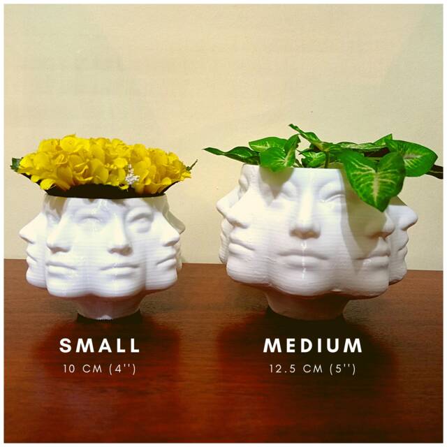 Polyface Planter Pot, Multiface Planter, Succulent Face Head Indoor ...