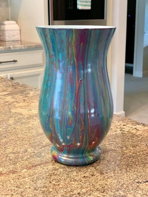 Acrylic Painted Vase - Home Decor Gift For Her Housewarming Holiday ...