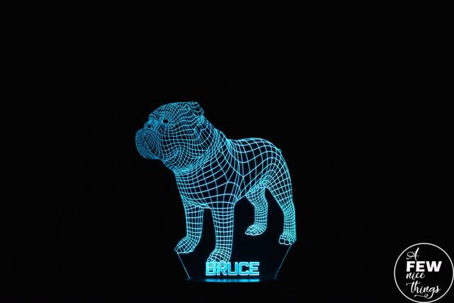 Personalised Bulldog Night Light - Animal Stand Led Dog Christmas Gift ...