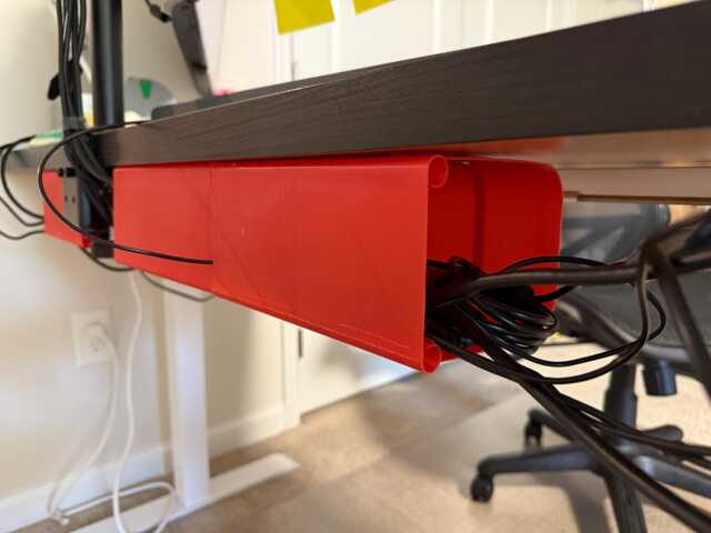 Under-Desk Cable Management Tray With Cover - Large Capacity For Power ...