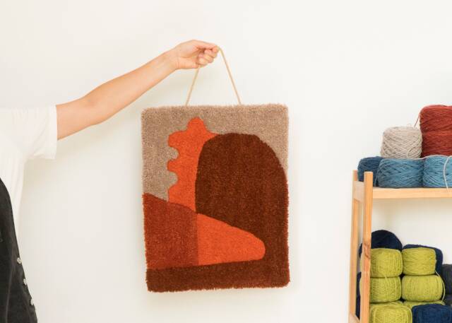 Abstract Tufted Wall Art - 100% Sheep's Wool Tapestry Textile Decor ...