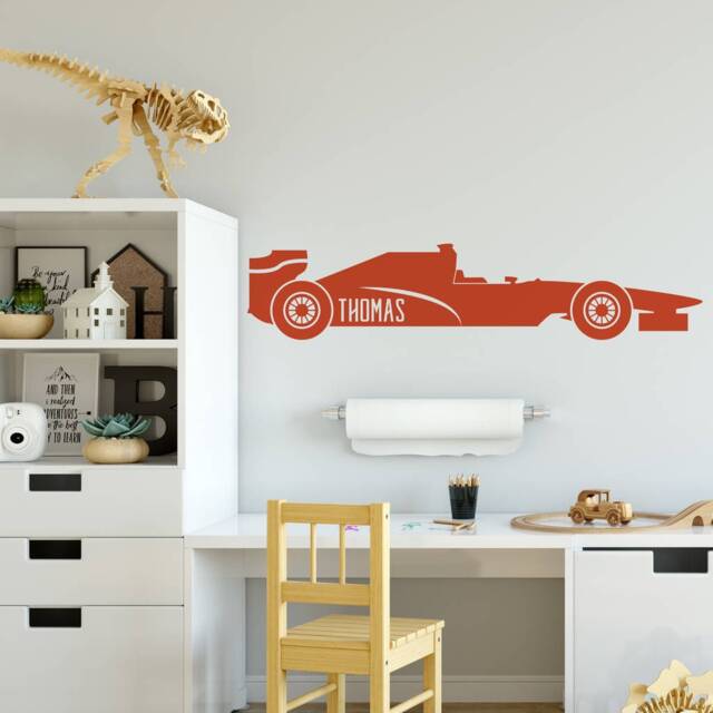 Personalised Racing Car Wall Sticker, Boy Stickers, Unique Kids Room ...