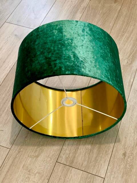New Luxury Velvet Emerald Green Double Shaded Lamp Shade & Pendant ...
