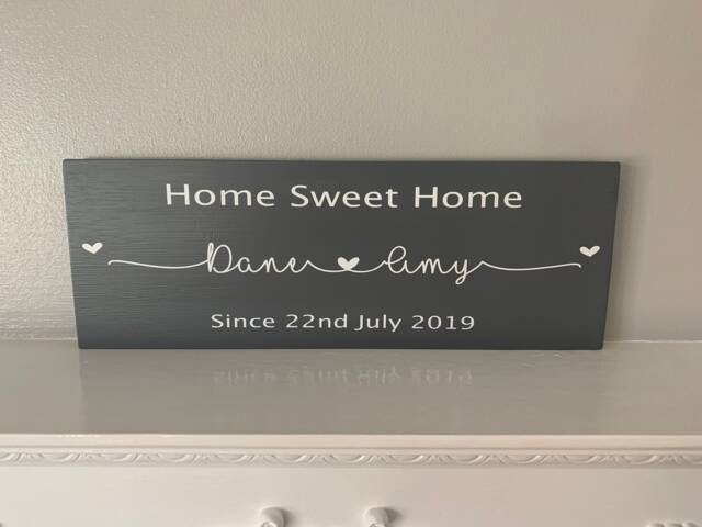 Personalised Home Sweet Plaque, Personalized Wooden Wall Decor ...