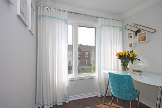 Custom Made Drapery, Ripple Fold Style, S-Fold Drapery With Greek Key ...