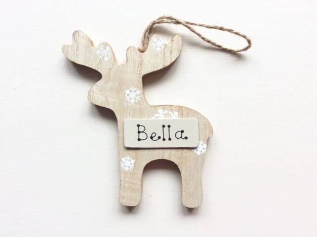 Personalised Reindeer - Rustic Reindeer, Family, Wooden Christmas ...