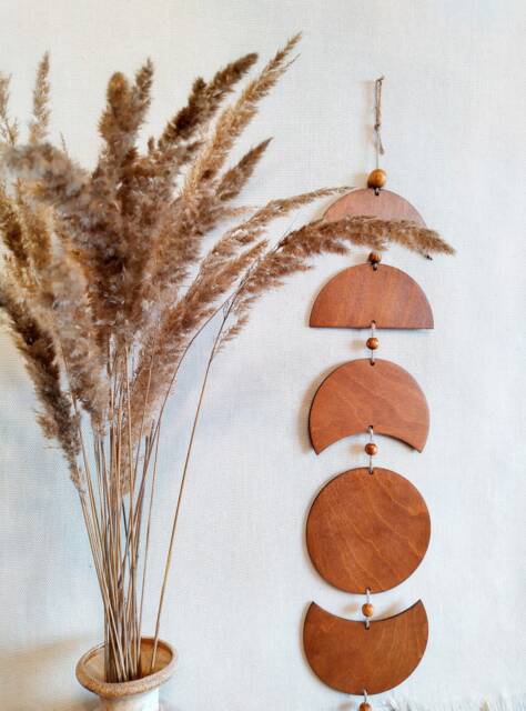 Small Moon Phase Boho Wall Decor Bedroom, Living Room Aesthetic Art ...