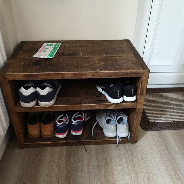 Rustic Shoe Rack With Bench - Hallway Wooden Bench Seat Storage by Etsy ...