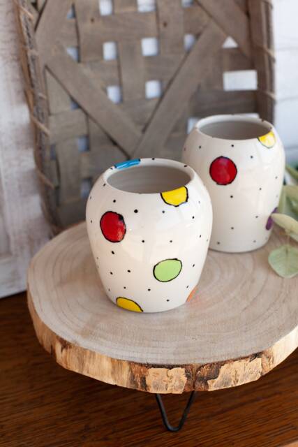 Dots Bud Vase - Ceramic Handmade Pottery Porcelain by Etsy | ufurnish.com