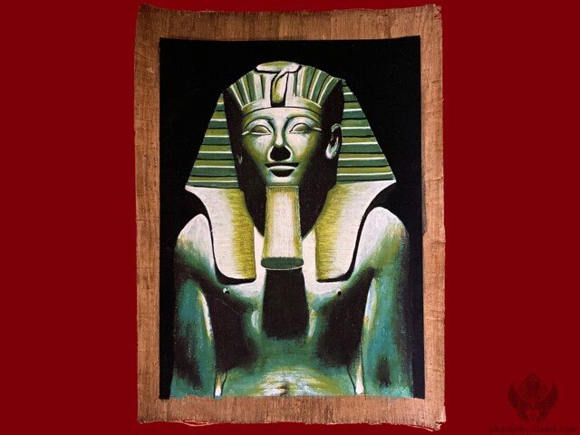 Lavish Egyptian Papyrus Painting Of King Tutankhamun - Unique Ancient ...