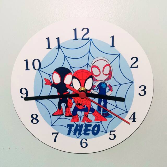 Personalised Wall Clock - Spidey & Friends Design. Made To Order by ...