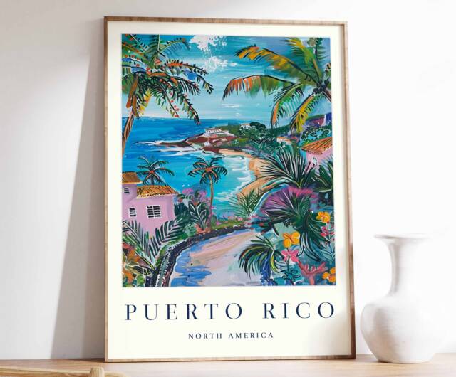 Puerto Rico Poster, Travel Print, North America Wall Art, American ...