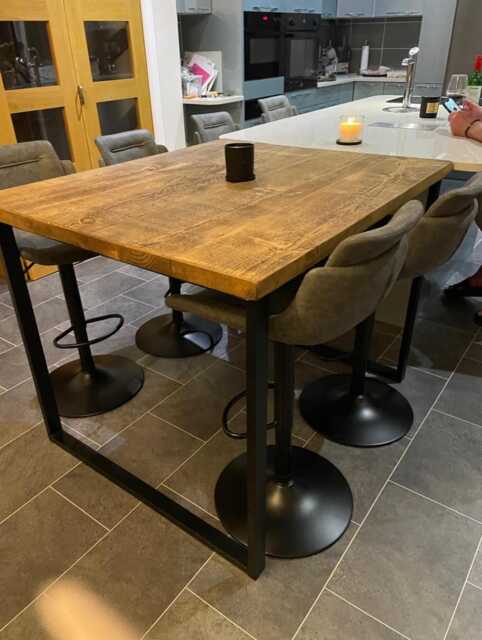 Rustic Breakfast Bar Table - Kitchen Counter End Table Industrial ...