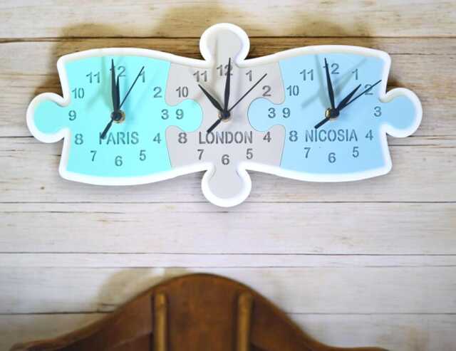 Personalized Time Zone Jigsaw Clock Custom Family & Friends Acrylic ...