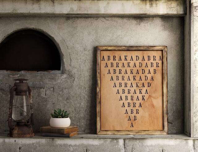 Abracadabra Poster, Magical Print, Witchcraft Occult Coffee Dyed Paper ...
