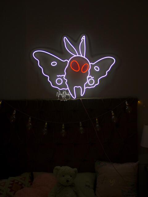Mothman Cryptids Mystic Character - Led Neon Sign, Custom Neon, Light ...