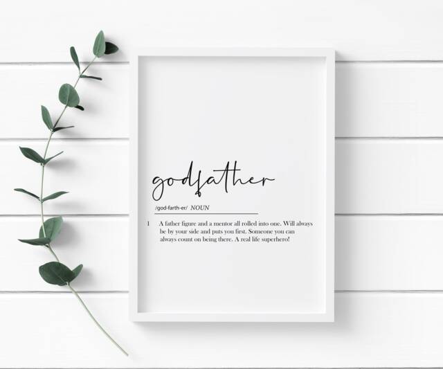Godfather Definition Print, Godfather Keepsake, Poster, Definition ...