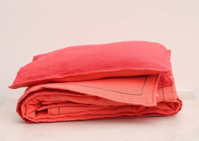 Linen Baby Quilt/Reversible Dual-Tone Blanket With Pillow Case by Etsy ...