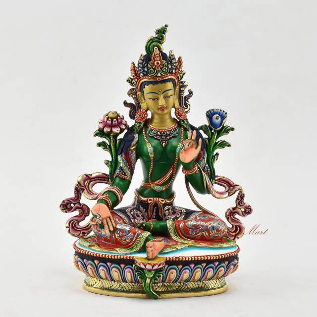 Hand Carved 24 Karat Gold Gilded & Beautifully Painted Tibetan Buddhist ...