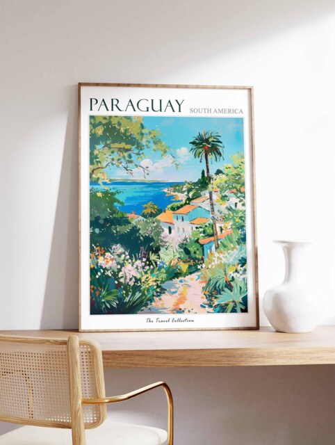Paraguay Travel Poster, Print, Tropical Decor, Botanical Wall Art ...