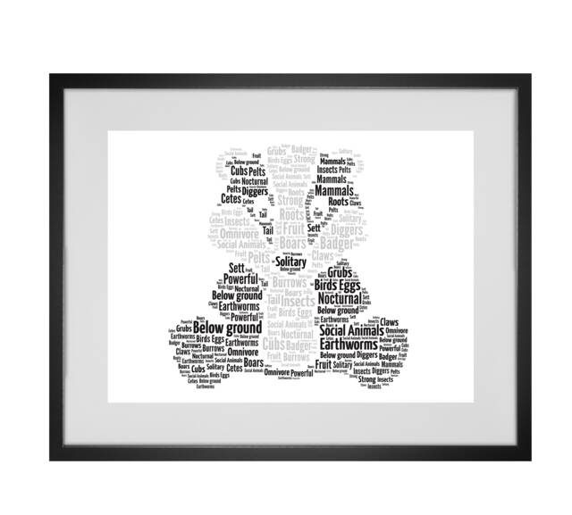 Personalised Badger Word Art Print by Etsy | uFurnish.com