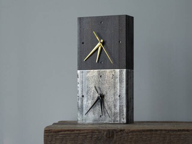 Clock Made Of Steel Industrial Design Loft Beam Unique Metal Silver ...