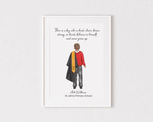 Personalised Primary School Leaver Graduation Print, Gift, Year 6 ...