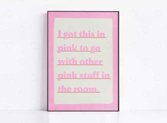 Pink Typography Art Print Trendy Home Decor by Etsy | ufurnish.com