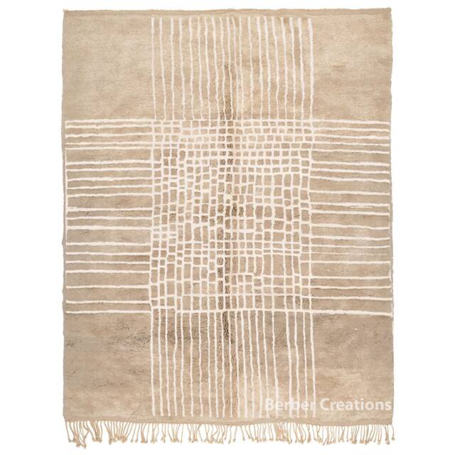 Authentic Moroccan Rug Taupe , Berber Carpet Genuine Wool 8x10 Rug ...