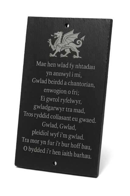 Welsh National Anthem Engraved Slate Wall Plaque - Cymru Wales Home ...