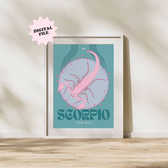 Digital File Scorpio Print - Astrology Prints, Star Sign Print ...