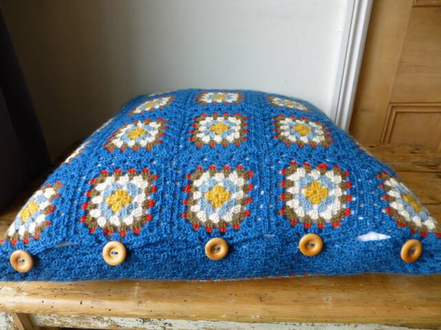 Large Feather Cushions With Wool Granny Square Crochet Cover by Etsy ...