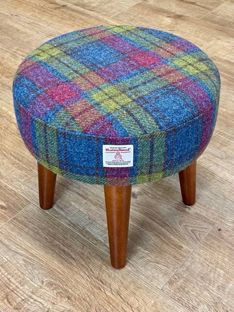 Tartan Harris Tweed Footstool With Dark Varnished Wooden Legs by Etsy ...