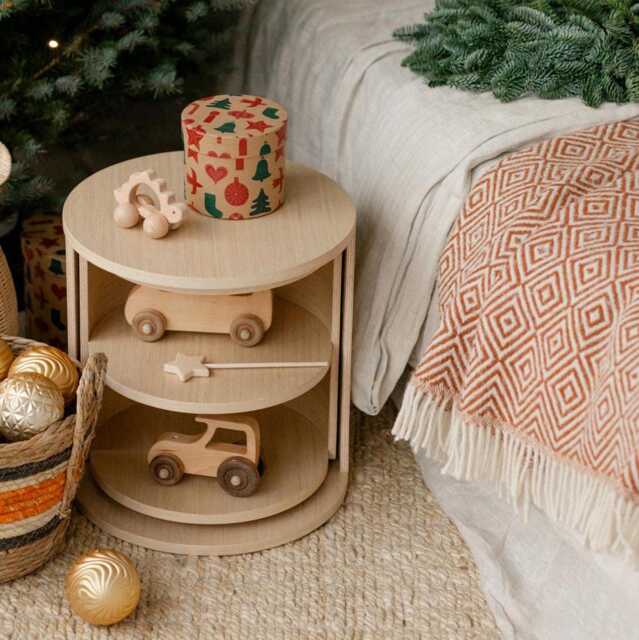 Multifunctional Wooden Rotating Shelf, Multi-Layer Organizer For Home ...