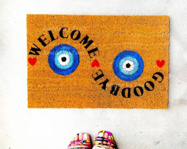 Evil Eye Door Mat, Funny Mat Check Energy by Etsy | ufurnish.com